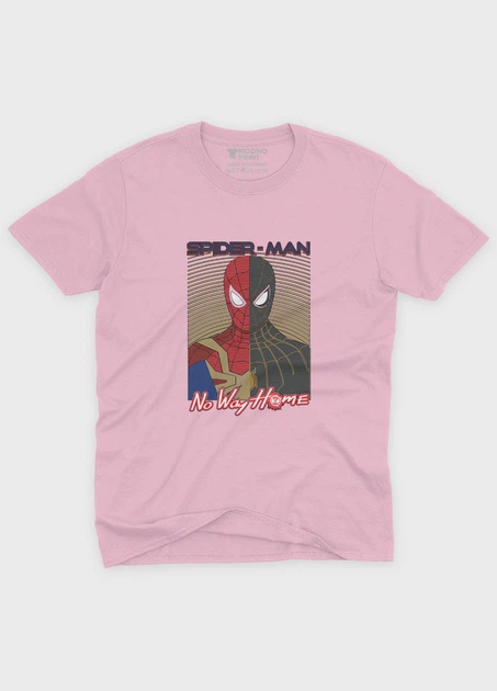 Футболка MODNO з принтом супергероя - Людина-павук 134-140 см Блідо-рожевий (TS001-1-LPINKJ-006 ...