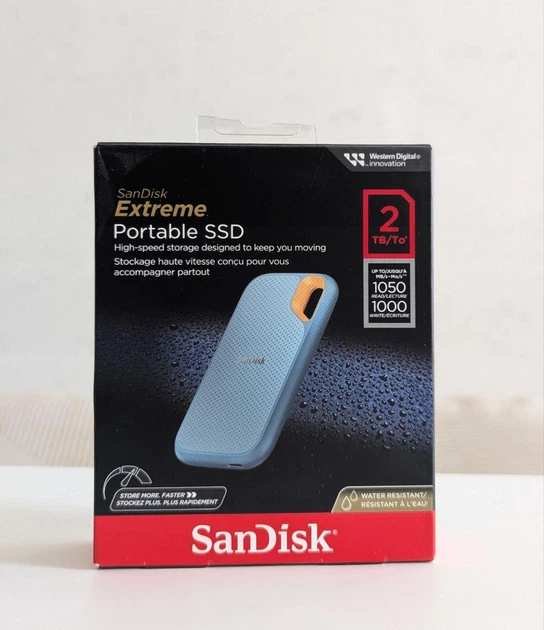 Внешний SSD диск SanDisk Extreme Portable V2 2 TB (SDSSDE61-2T00-G25B), up to 1050MB/s, Стандарт ...