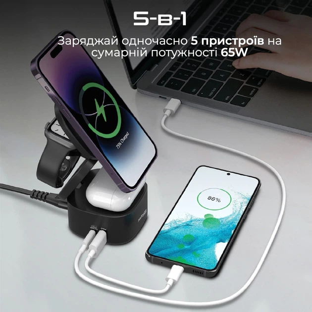 Бездротова док-станція Promate Rubix-65W Black (rubix-65w.black) – фото ...