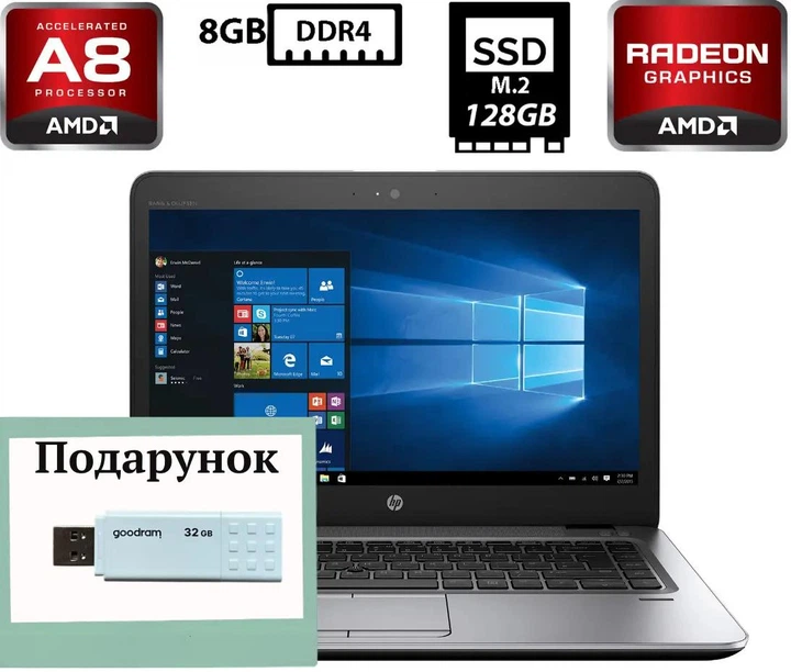 Ноутбук Hewlett Packard EliteBook mt43 14" TN 1920x1080 AMD Pro A8 ...