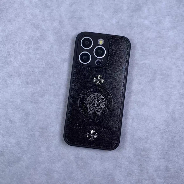 Чохол панель для Apple Iphone 15 Chrome Hearts екокожа + обідок із ...
