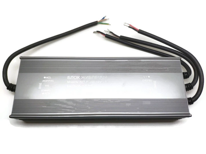 Блок живлення 12В 25А AVT-F-300-12V-25A 300Вт IP67 262х91х37 мм – фото ...