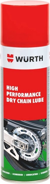 Мастило ланцюга для мотоциклів Wurth DRY CHAIN LUBE 500 мл (089301513 ...