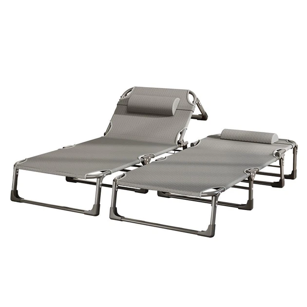 Розкладне ліжко шезлонг WCG FB-S03 розкладачка лежак з підголовником для відпочинку на природі ...