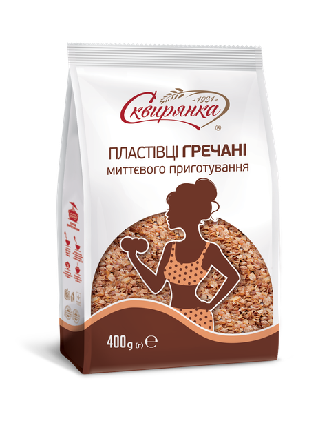 Хлопья гречневые не требуют варки Сквирянка 400 г (4820006011062 ...