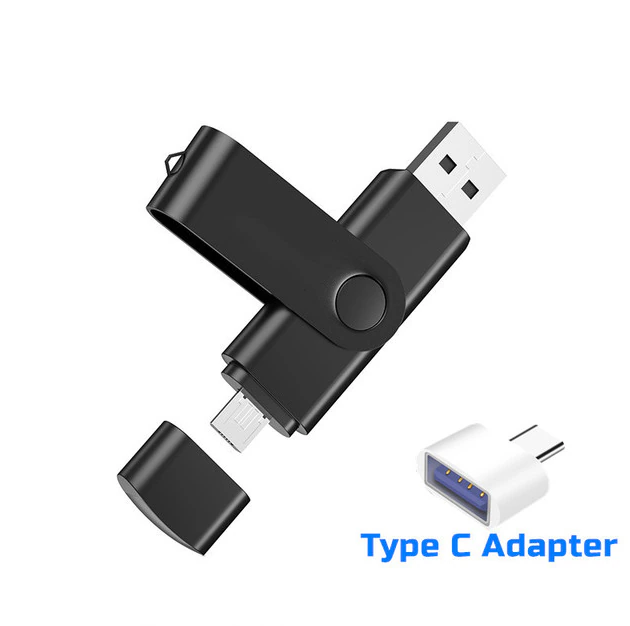 Флешка Jaster Plain 4Gb OTG Micro USB Flash Drive (перехідник Type-C ...