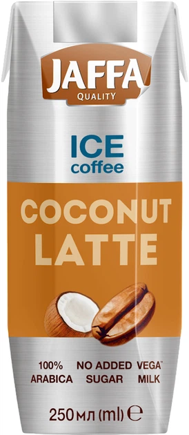 Упаковка кавового напою Jaffa Ice Coffee Coconut Latte з кокосом 250 мл ...