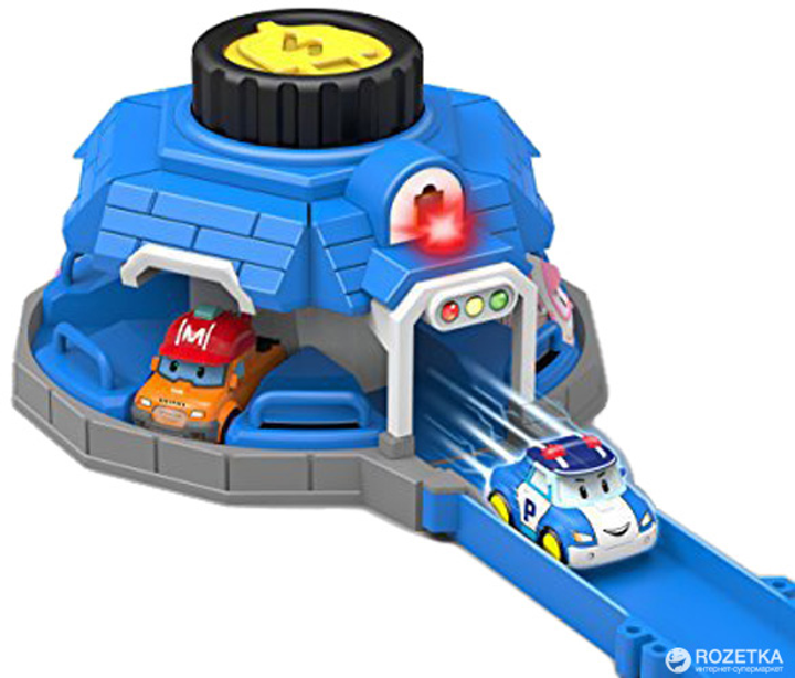 Набор Robocar Poli трек с пусковым механизмом и мини машинками Поли и ...