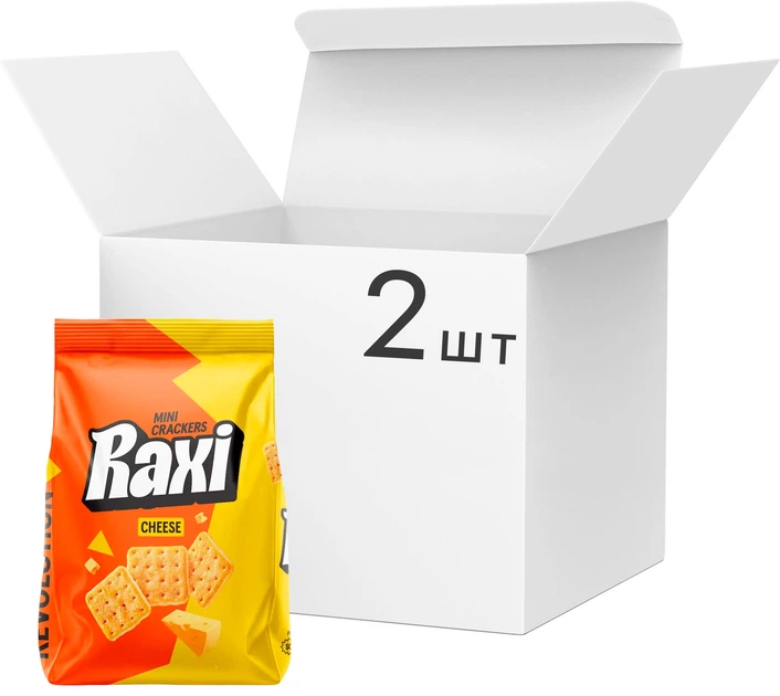 Упаковка крекерів Raxi Mini Сирні 100 г х 2 шт (4770179990285 ...