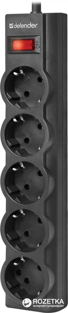Сетевой фильтр Defender ES largo 1.8 м Черный (99497) – фото, отзывы ...
