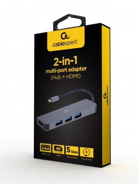 USB-хаб Cablexpert USB Type-C Grey 3-в-1 (A-CM-COMBO2-01) – фото ...