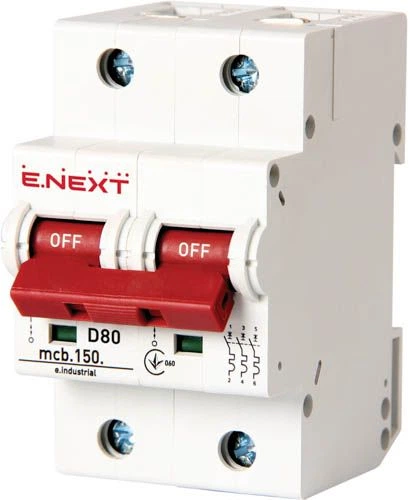 Автоматичний вимикач E.Next e.industrial.mcb.150.2.D80 80А 2P D 15кА ...