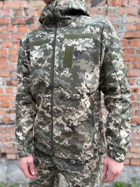 Тактична куртка Softshell піксель v4, розмір 44, арт.0440 - Тактичне спорядження | Hunter