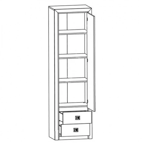 Шафа пенал Gerbor Коен REG1D2S 58,5х200,5х40 венге темний – фото, відгуки, характеристики в ...