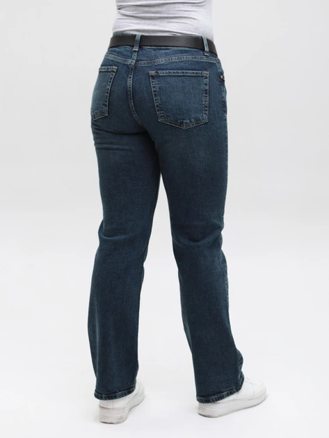 Джинси жіночі прямі темно-сині із середньою посадкою великі розміри 3258-B-0571 W29L33 ...