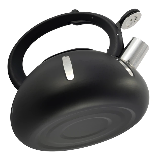 Чайник Ofenbach Чорний 2л з нержавіючої сталі зі свистком і нейлонової ...