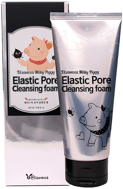 Черная пенка для умывания и очистки пор Elizavecca Milky Piggy Elastic ...
