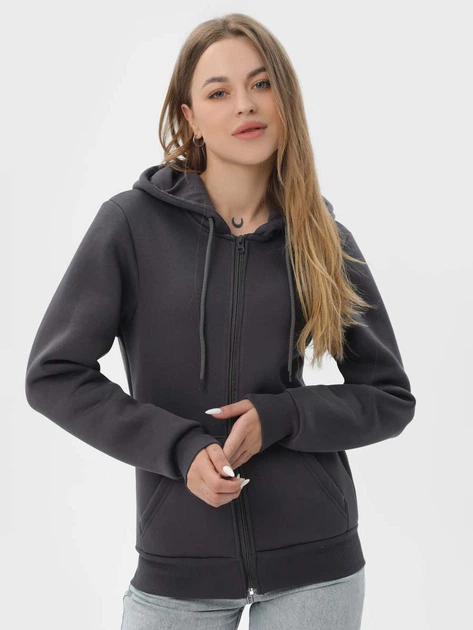 Толстовка на молнии с капюшоном женская Ray Basic U0405LW-Dark Grey L Темно-серая ...