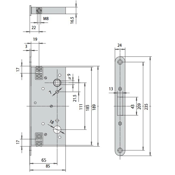 Механізм замка антипаніка CISA Mito Panic 43190.65 (BS65мм) для ...