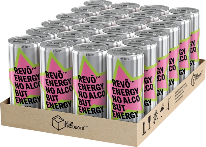 Упаковка напою безалкогольного енергетичного сильногазованого Revo ...
