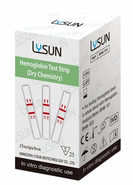 Тестові смужки Lysun для визначення гемоглобіну 25 шт – купити онлайн ...