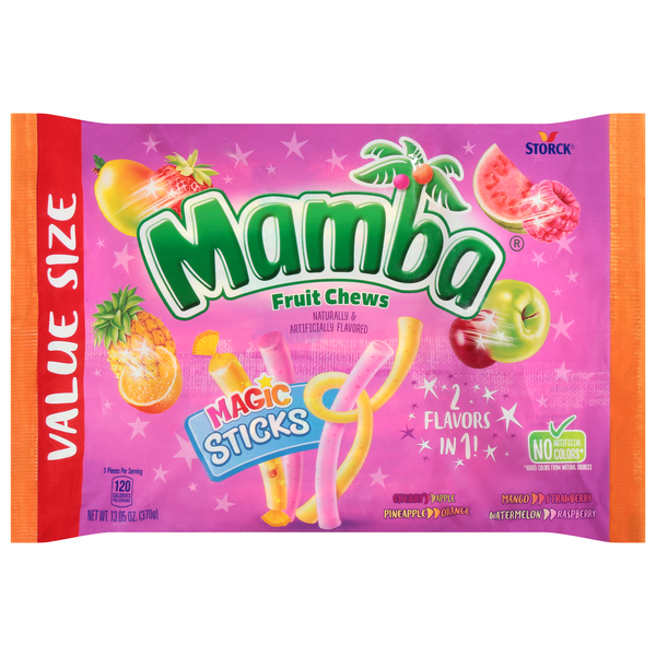 Цукерки жувальні Mamba Magic Sticks Assorted Fruit Chews 370 г – купити ...