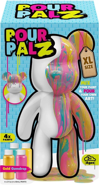 Набір для творчості ToyMonster Pour Palz Флюїд Арт Ведмедик XL Яскравий Мармелад (GS-G26322 ...