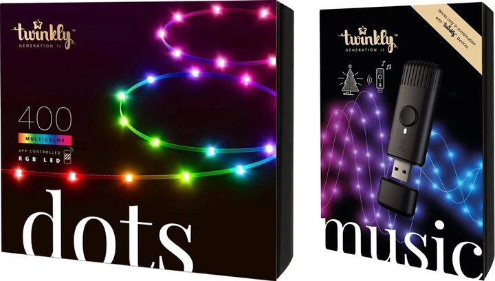 Світлодіодна Smart LED гірлянда Twinkly Dots Lights RGB 400 IP44 20 м ...