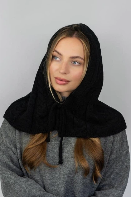 Жіночий капор-капюшон з коміром Герміна 7253 BRAXTON чорний 56-59р ...
