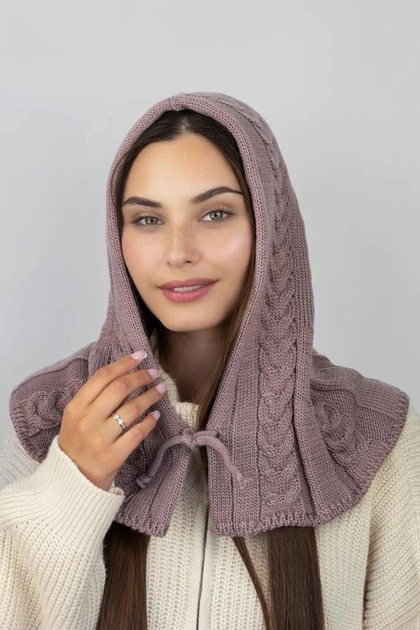 Жіночий капор-капюшон з коміром Герміна 7253 BRAXTON темна пудра 56-59р ...