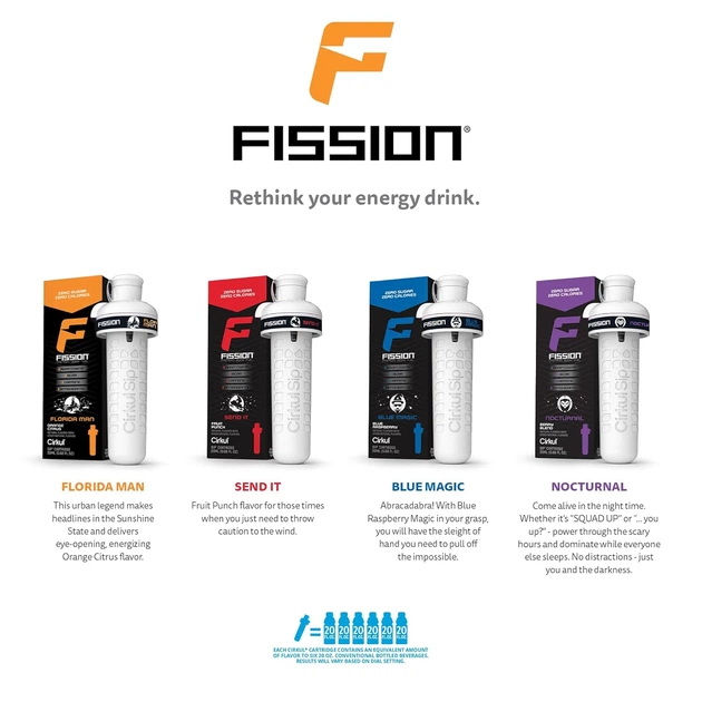 Стартовый набор Бутылка Cirkul Fission Energy Sport 650 мл и 4 ...