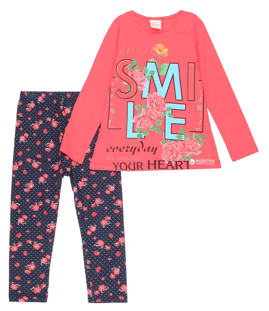 Костюм (джемпер + лосины) Benna Kids 984 104 см Коралловый с темно ...