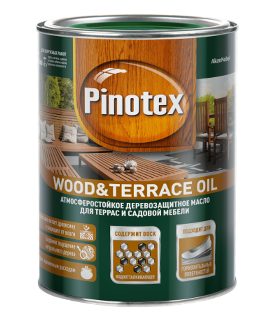 Масло для защиты террас и садовой мебели Pinotex Wood&Terrace Oil, 3л ...