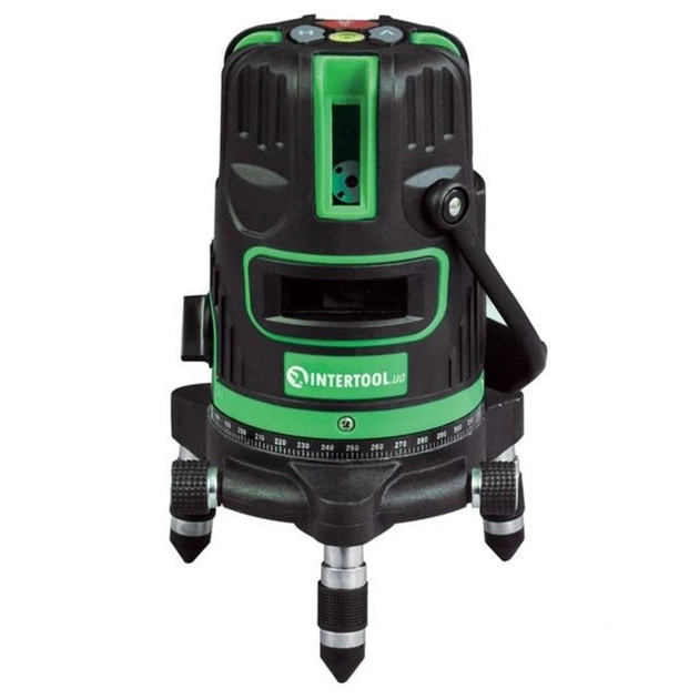 Уровень лазерный, 5 лазерных головок, зеленый луч, звуковая индикация "Intertool MT-3008" – фото ...