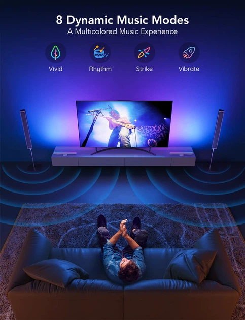 Набір підсвічування H6046 Flow Plus Light Bars, RGBIC, WI-FI/Bluetooth ...