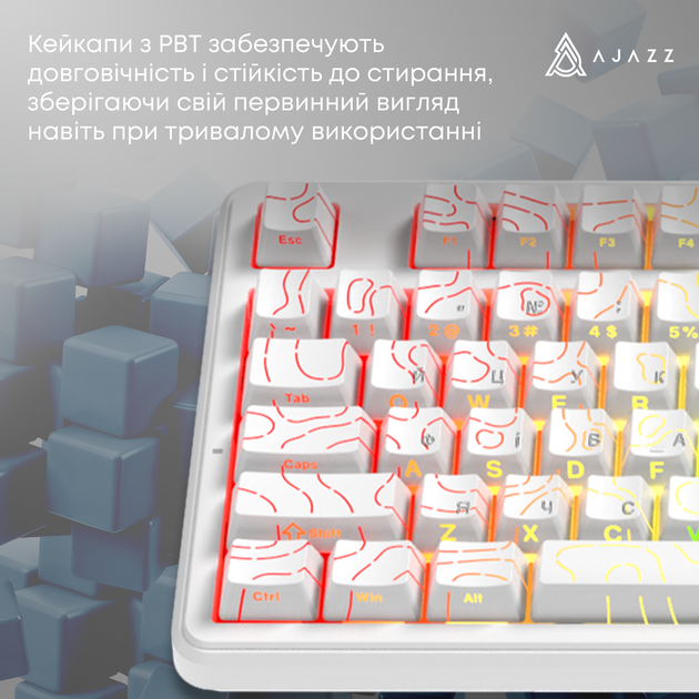 Клавіатура бездротова Ajazz AK870 V2 Maillard Switch Wireless/Bluetooth ...