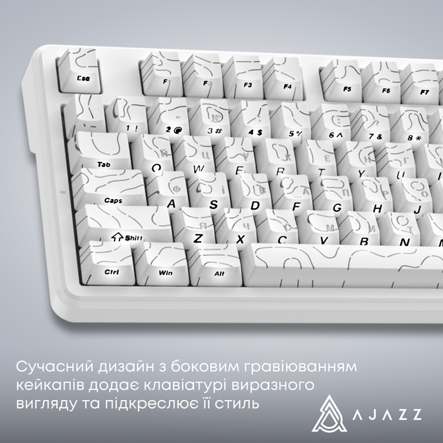 Клавіатура бездротова Ajazz AK870 V2 Maillard Switch Wireless/Bluetooth ...