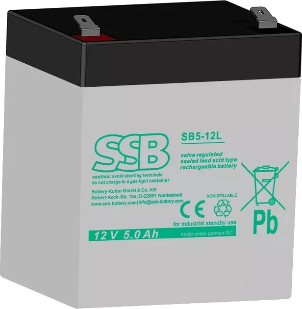 Акумуляторна батарея SSB SB5-12L 12V 5Ah (SB 5-12L) – фото, відгуки ...