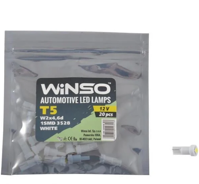 LED лампа Winso T5 12V SMD3528 W2x4.6d 127410 – фото, отзывы ...
