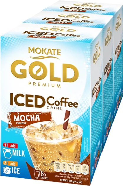 Купить Упаковка кофейного напитка Mokate Gold Premium Iced Coffee Mocha 3 пачки по 8 пакетиков ...