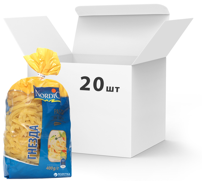 Упаковка макаронних виробів Nordic Гнізда 500 г х 20 шт (6411200208631 ...