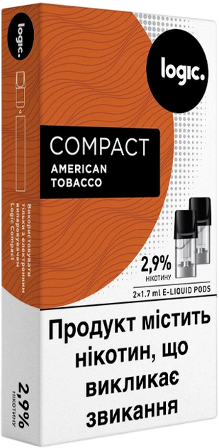 Картриджі Logic Compact American Tobacco для POD-систем 2.9% 2 шт ...