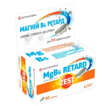 Вітаміни Zest MgB6 Ретард 30 таблеток (000000924) – фото, відгуки ...