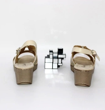 Жіночі босоніжки на танкетці 5.5 см Chun Sen 39 25.0см беж ...