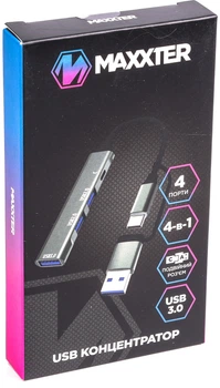 USB-хаб Maxxter 3.0 Type-C на 4 порти (HU3C-4P1CN-01) – фото, відгуки, характеристики в інтернет ...