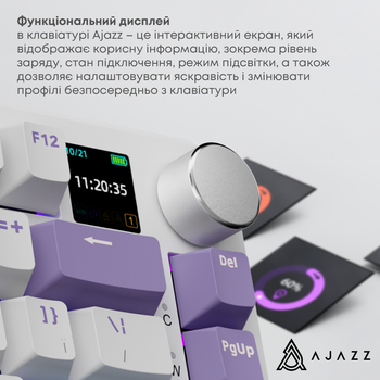 Клавиатура беспроводная Ajazz AK820 MAX Magnetic switches Purple RGB (AK820MAX-M-PWB) – фото ...