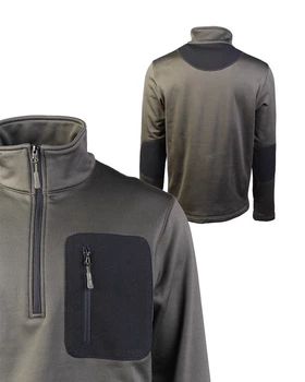 Кофта термофлісова Mil-Tec пуловер Thermo-Fleece Zip-Pullover M Olive ...