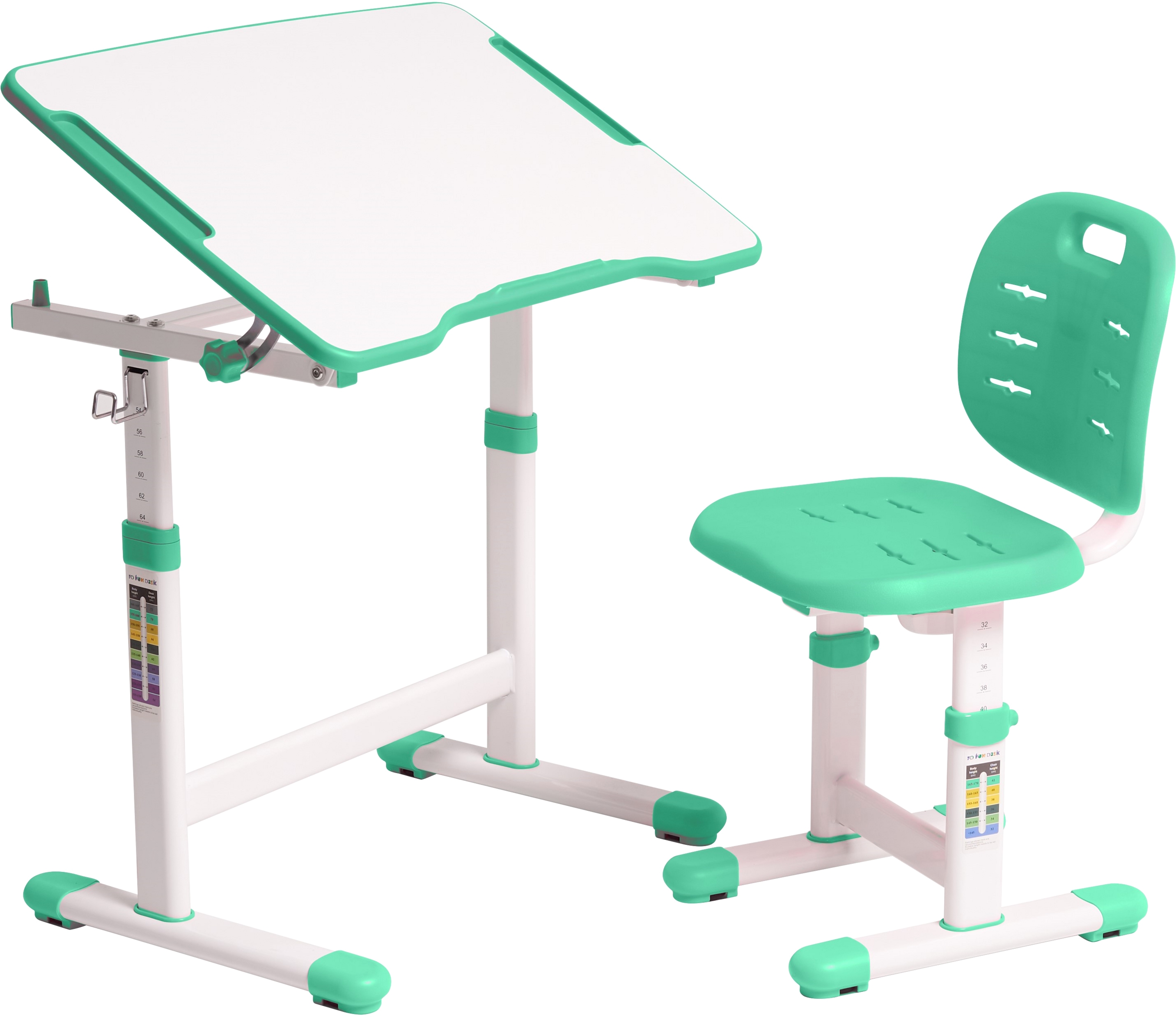 Комплект FunDesk Парта и стул-трансформеры Omino Green – фото, отзывы ...