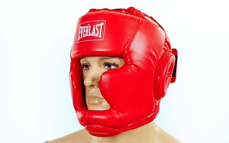 Шлем боксерский с полной защитой Everlast PU M Красный BO-3954-R – фото ...