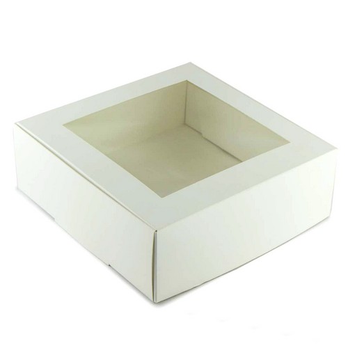 Коробка для зефира с прозрачной крышкой CartonP, 20*20*7 см Белая ...